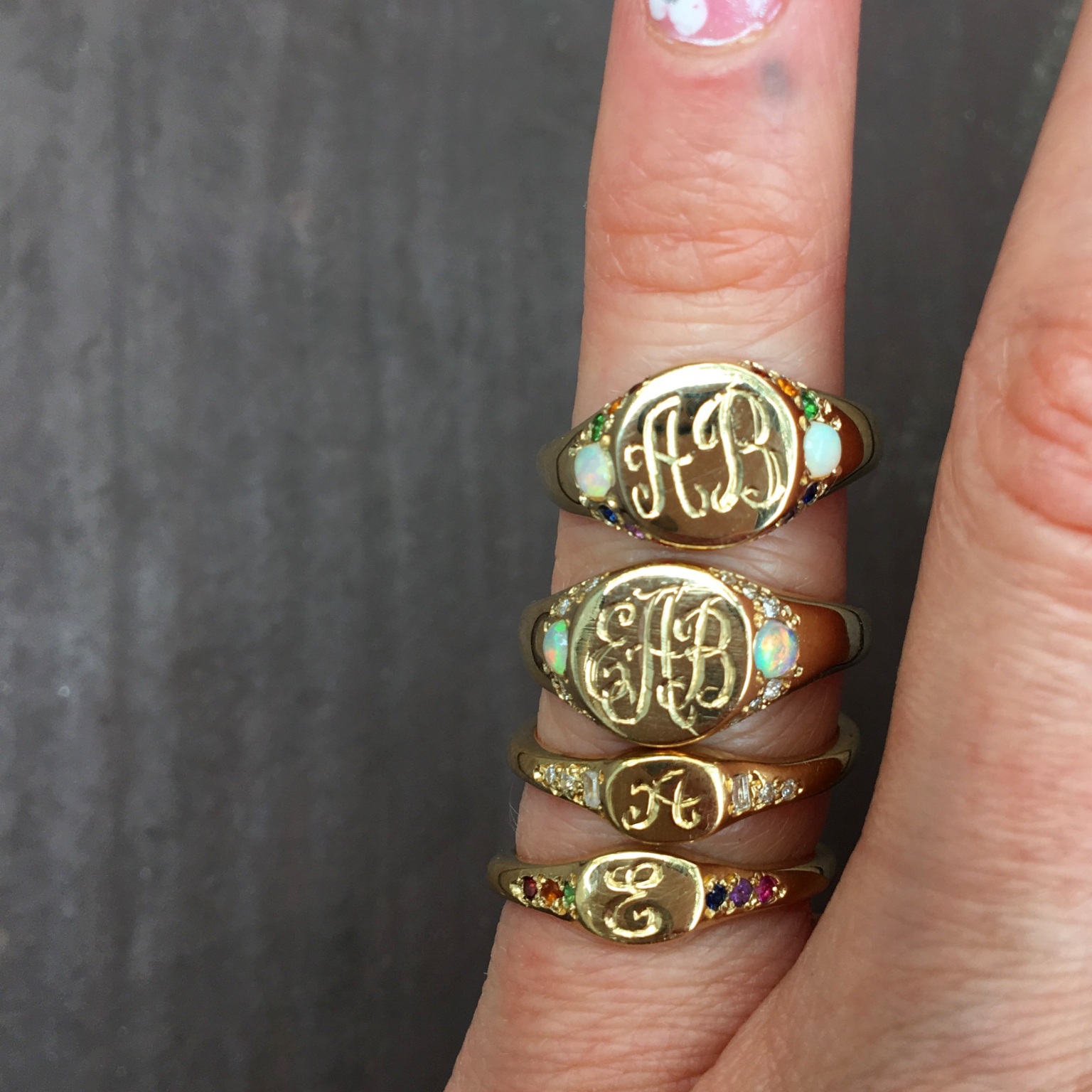 Custom Mini Signet Ring - Elisa Solomon Jewelry
