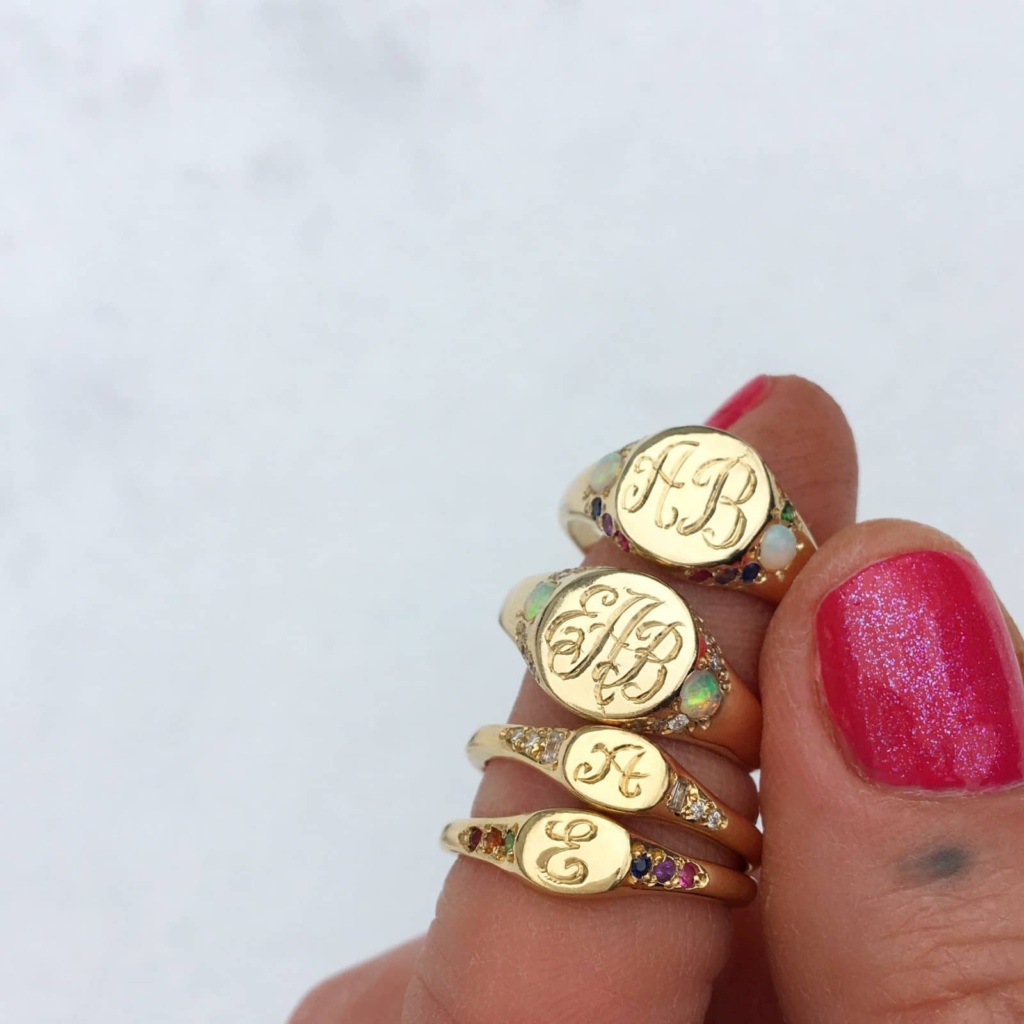 Custom Mini Signet Ring - Elisa Solomon Jewelry