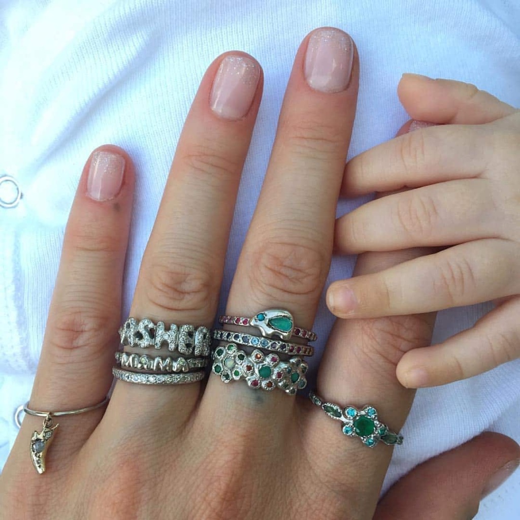 White Diamond Encrusted Custom Name Ring - Elisa Solomon Jewelry