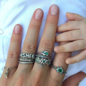 White Diamond Encrusted Custom Name Ring - Elisa Solomon Jewelry