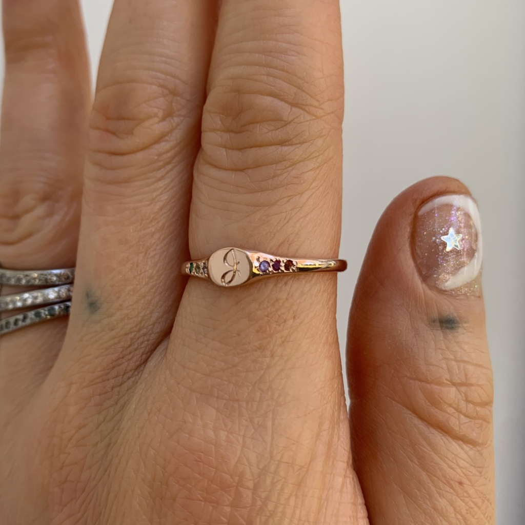 Custom Mini Signet Ring - Elisa Solomon Jewelry