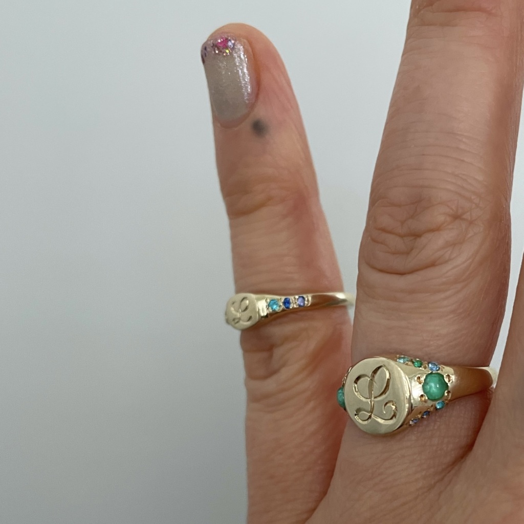 Custom Mini Signet Ring - Elisa Solomon Jewelry