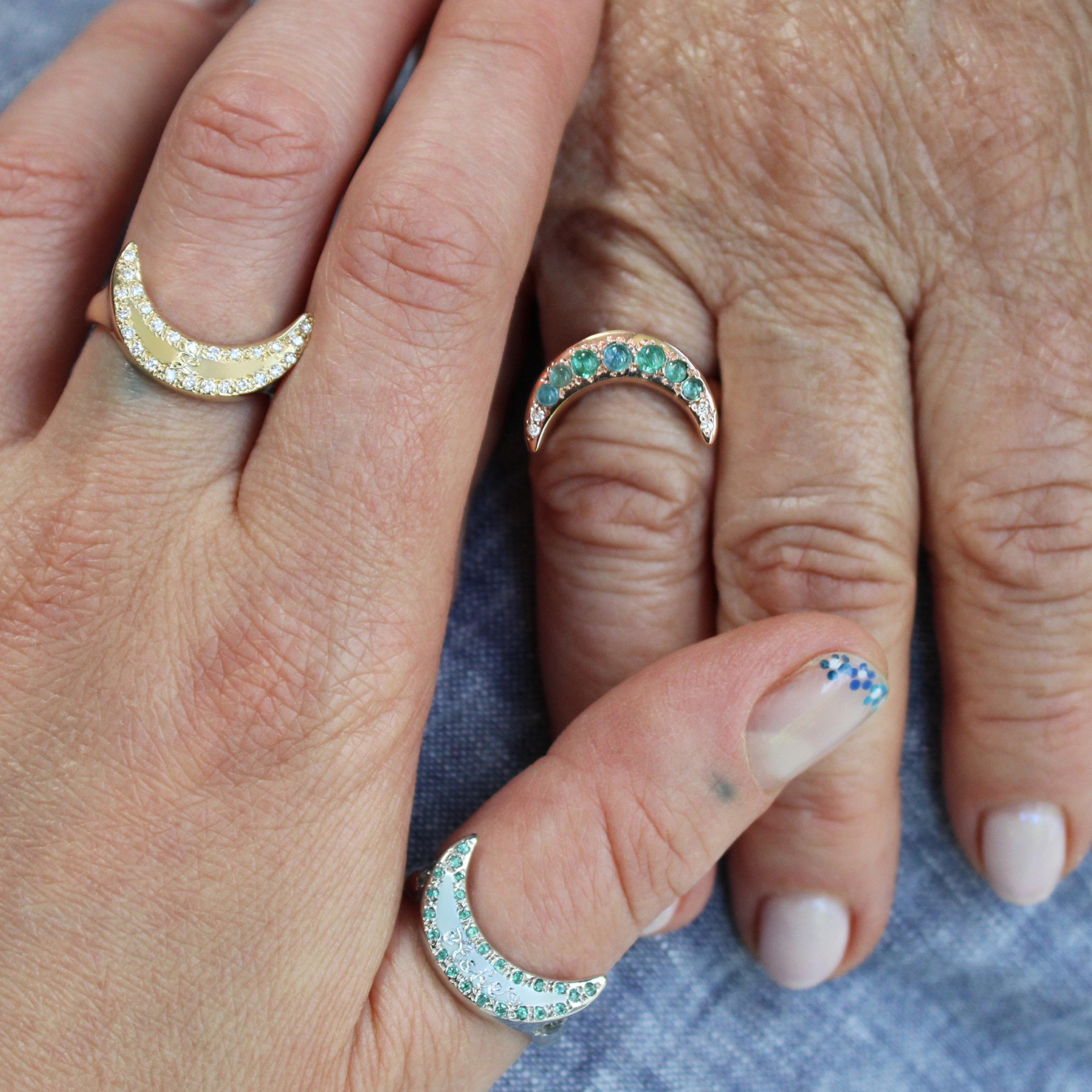 Custom Moon Signet Ring - Elisa Solomon Jewelry