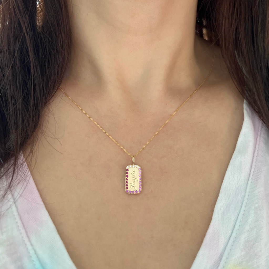 Custom ID Tablet Charm - Elisa Solomon Jewelry